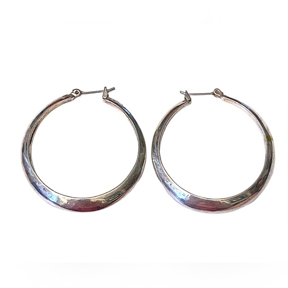 Kenneth Cole New York | Jewelry | Kc Signed Silver Hoop Earrings | Poshmark